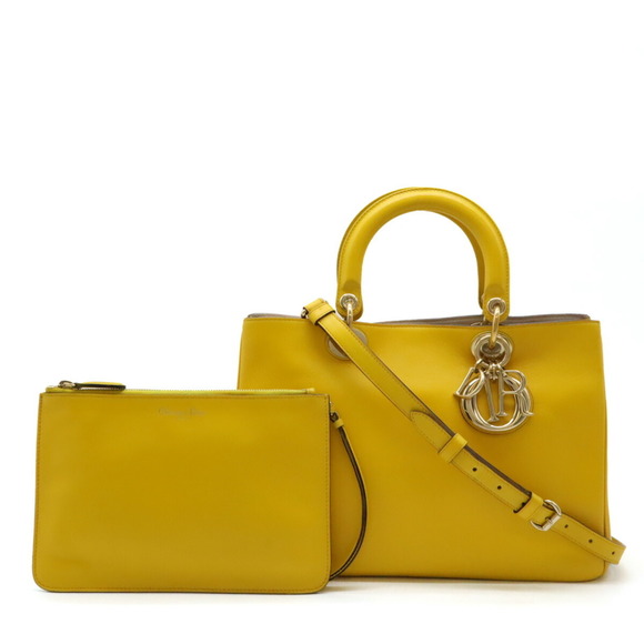 Dior | Bags | Christian Dior Diorissimo Leather Tote Bag In Yellow ...